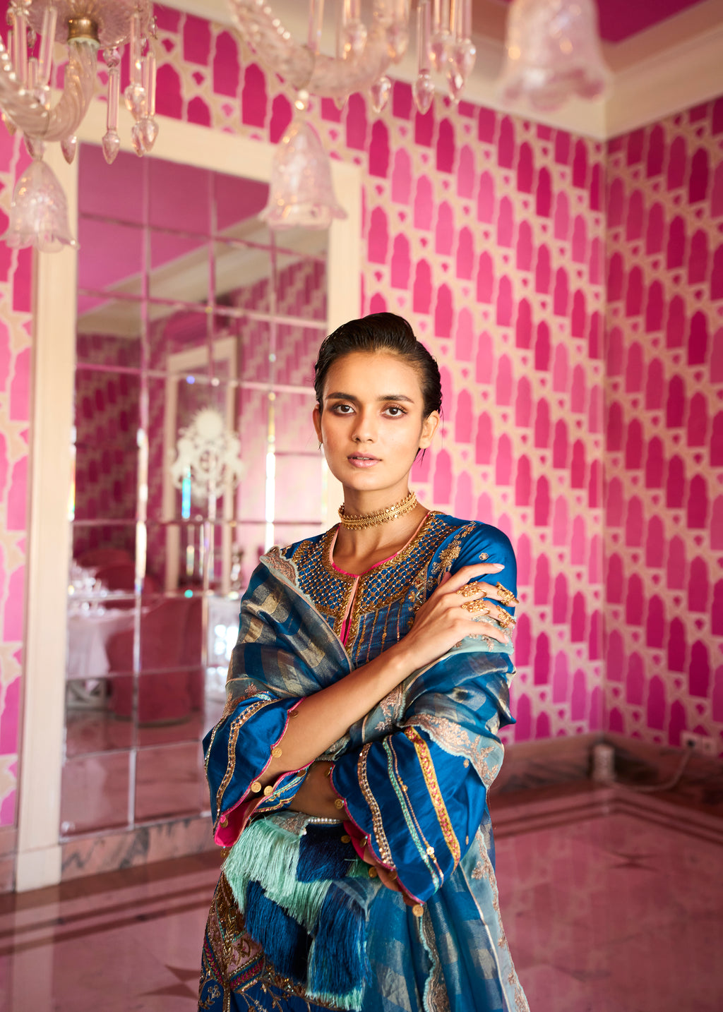 Retro Raani Teal Blue Sharara Set for Summer Wedding Look – Raji Ramniq